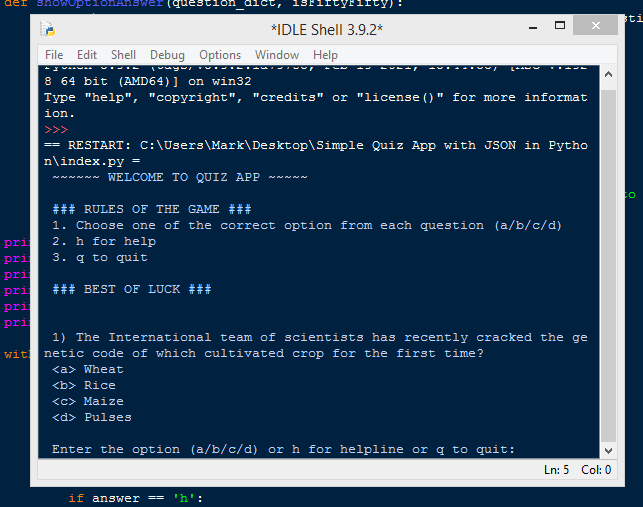 Simple Quiz App with JSON in Python Free Source Code | SourceCodester Simple Quiz App with JSON in Python Free Source Code | SourceCodester